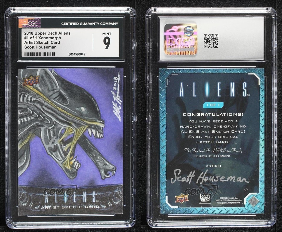 2018 Upper Deck Aliens Movie 1/1 Scott Houseman #SKT CGC 9 Mint Auto ...