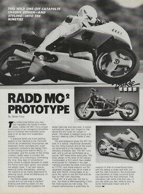 1987 Yamaha FZ750 RADD MC2 Prototype Motorcycle Vintage Magazine ...