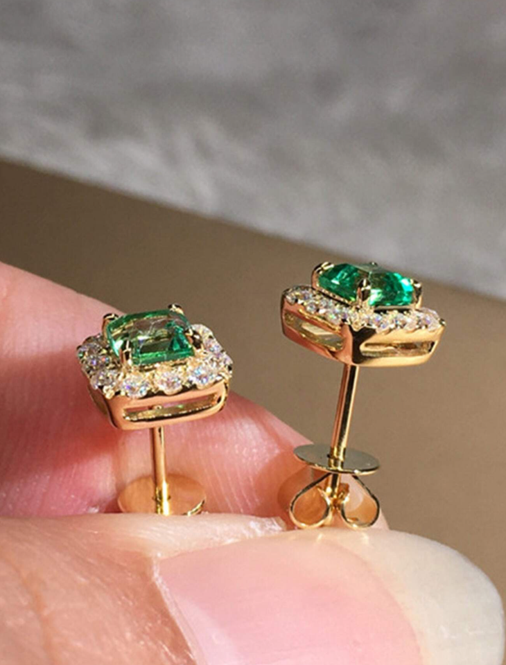 Aretes Argollas en Oro 14K Pendientes Joyería Dormilonas Brillantes ...