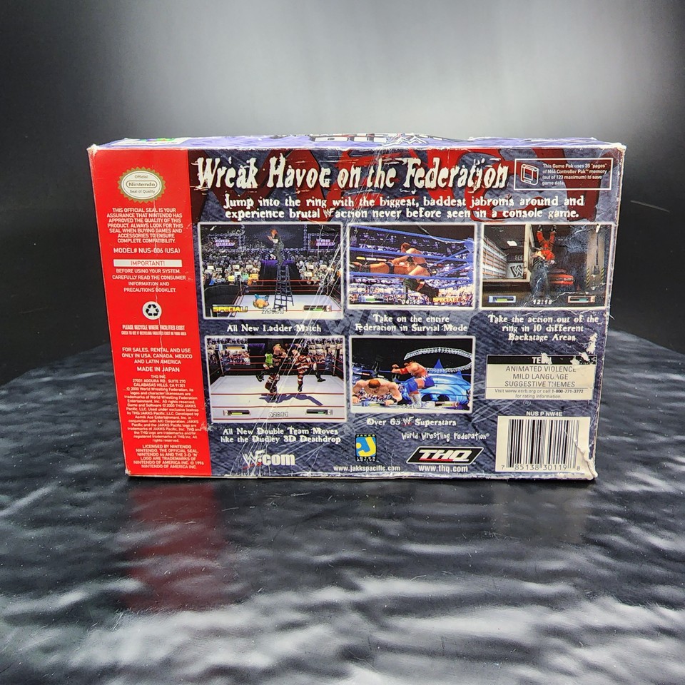 Nintendo 64 WWF No Mercy Box and Game No Manual N64 Wrestling Classic 🎮 ...