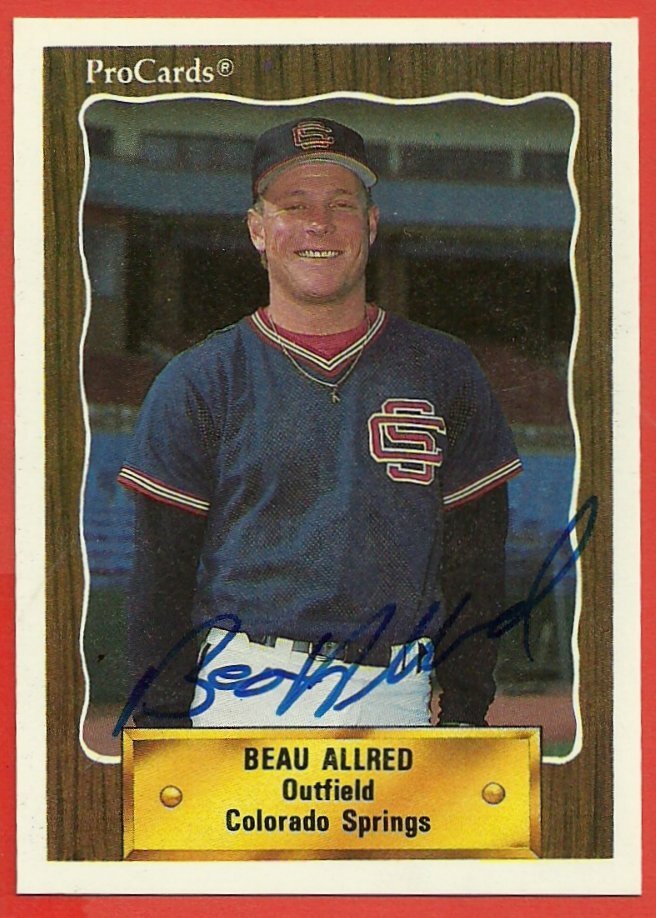 BEAU ALLRED - 1990 Colorado Springs ProCards #48 - Minor League ...