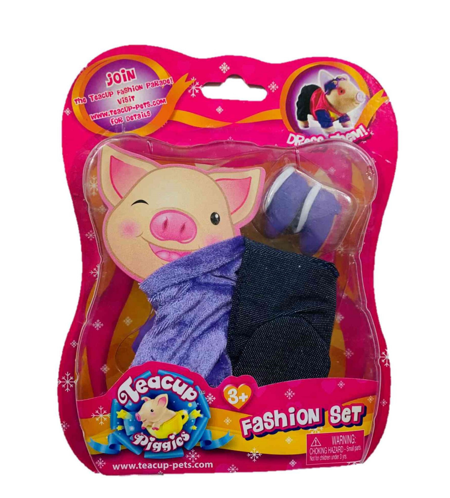 Teacup Piggies Fashion Set ~ Purple Velvet Shirt and Jeans Dress up Set ...