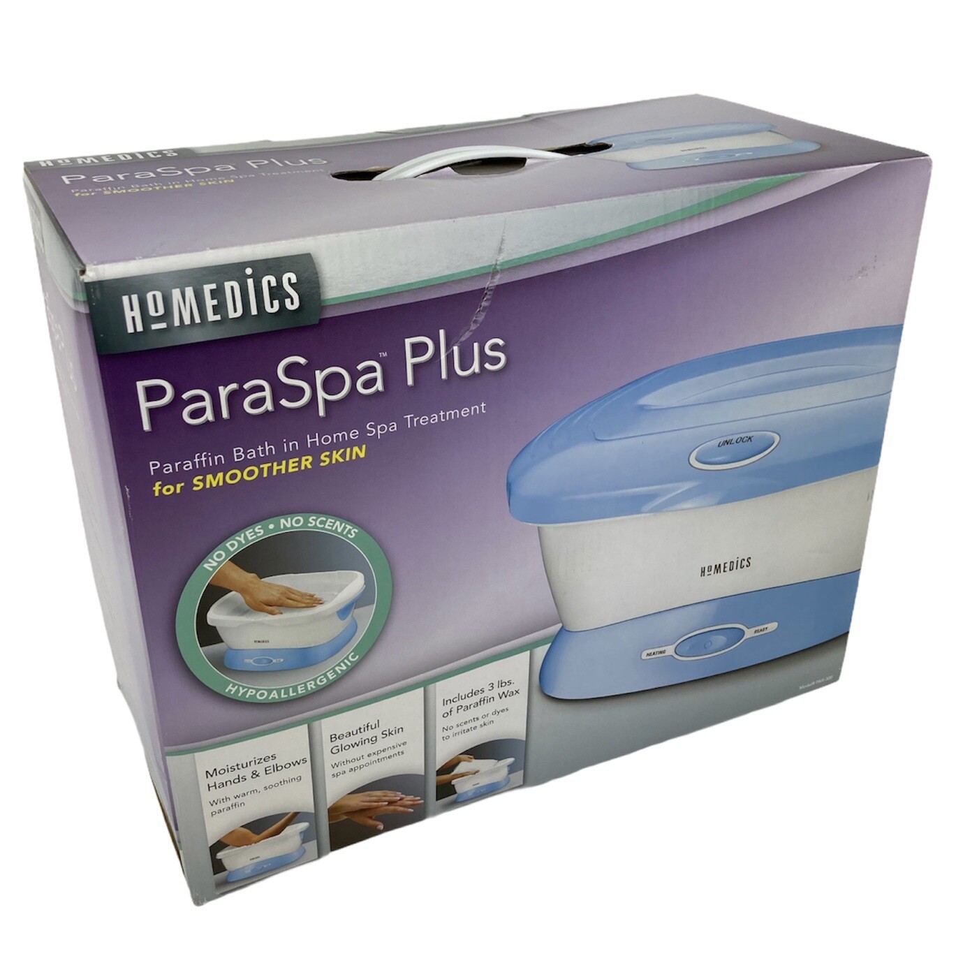 NEW HOMEDICS ParaSpa Plus Paraffin Bath In Home Spa Treatment w 3 Lbs ...