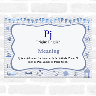 Pj Name Meaning Nautical Certificate | eBay UK