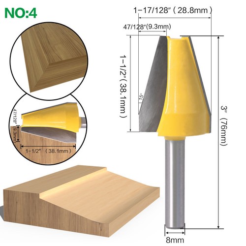 8mm Shank Vertical Raised Panel Router Bit - Medium Ogee Bevel Cutters ...