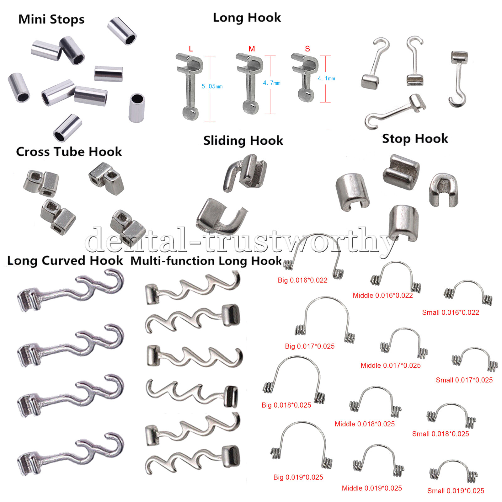 Dental Orthodontic Crimpable Hook Torque Spring Lingual Buttons Long ...