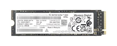WD Lenovo 256GB SDBQNTY-256G-1001 PC SN730 NVMe Opal SSS0L24774 ...