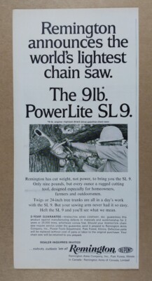 1967 Remington PowerLite SL-9 Chain Saw vintage print Ad | eBay