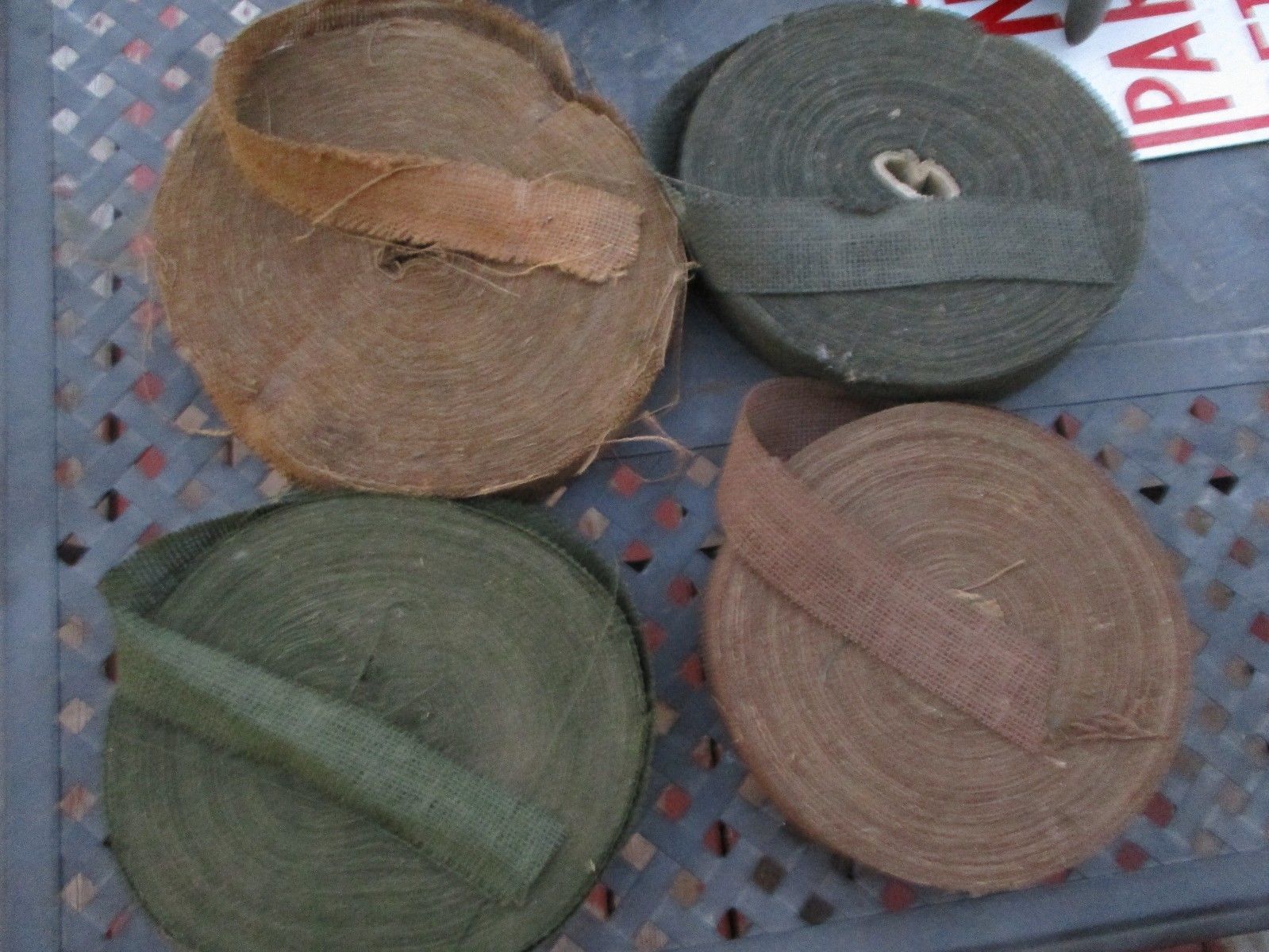 300 ft of Orig WWII US Army DK BROWN Camouflage Burlap 2" Scrim ...