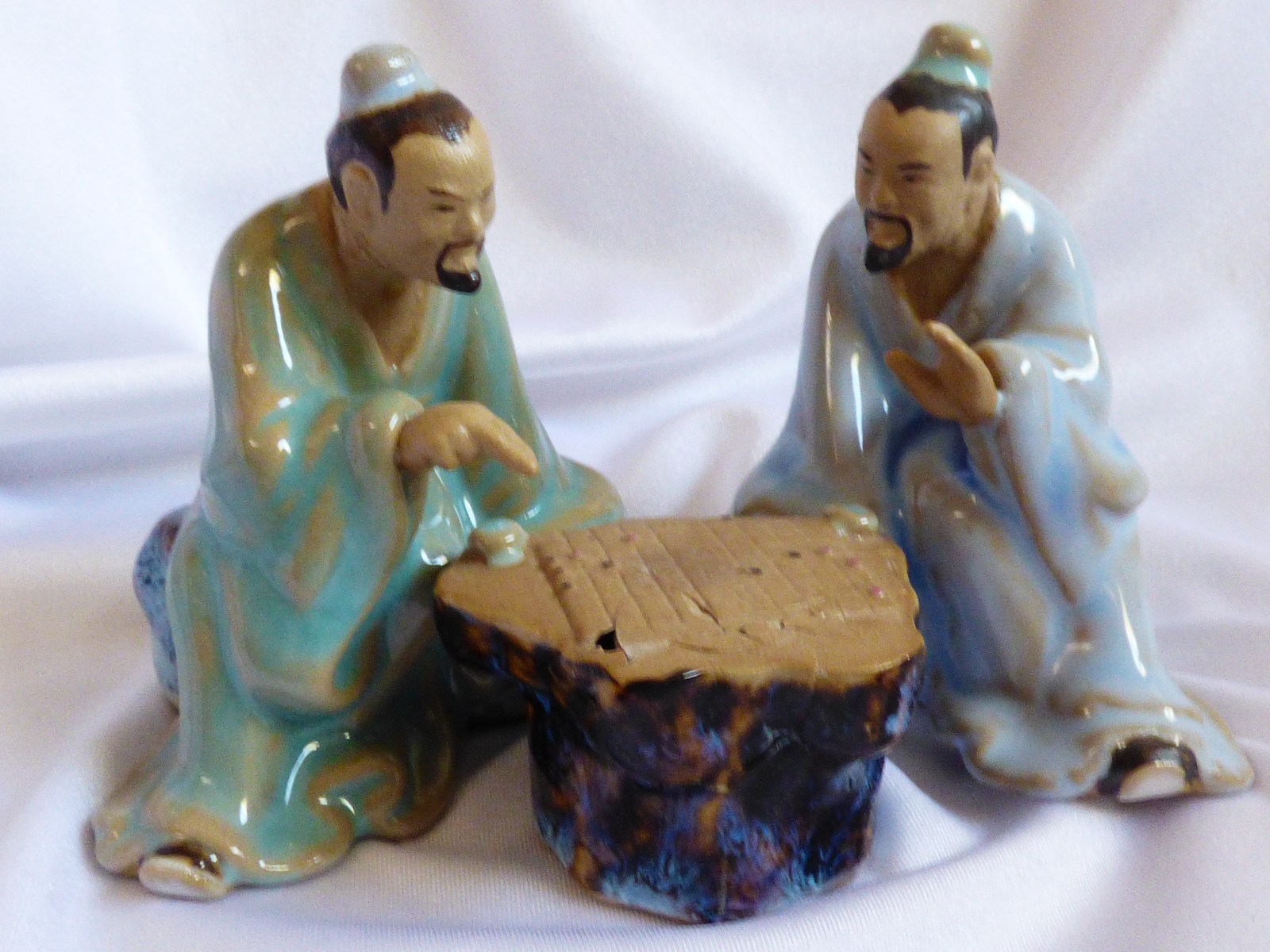 VTG SHIWAN ARTISTIC CERAMIC CHINA MUDMEN LOT OF 3 PLAYING BOARD GAME ...
