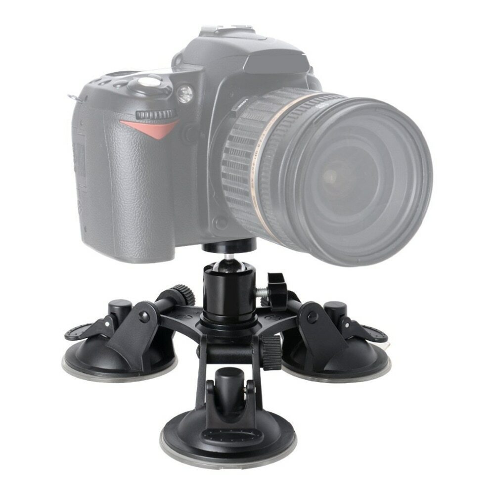 Tri-cup Suction Mount 3 Sucker Car Window Mount w/ Ball Head for DSLR ...