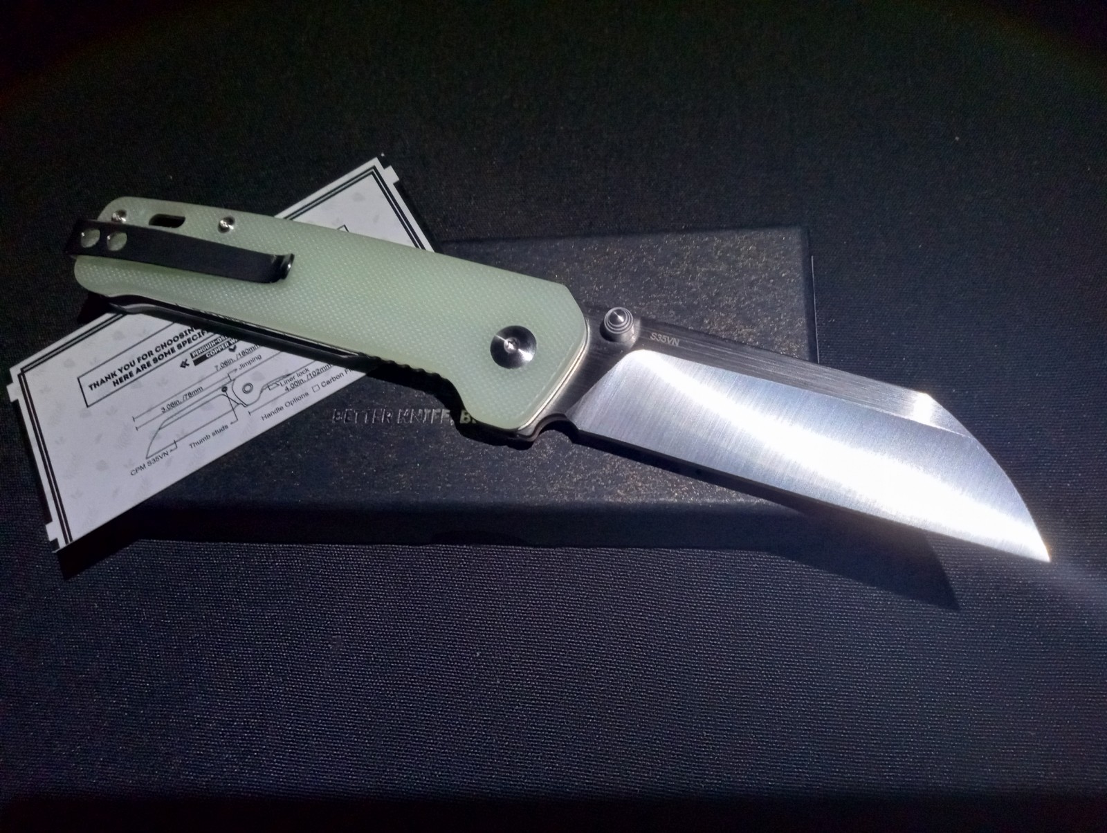 QSP Penguin S35VN Blade Jade D10 Handle Knives+ Exclusive | eBay