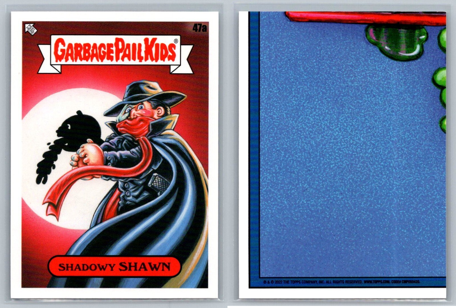 The Living Shadow Pulp Novel Baldwin Garbage Pail Kids GPK Spoof 2 Card ...