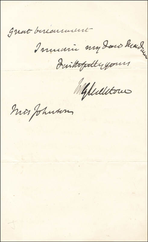 WILLIAM E. GLADSTONE (GREAT BRITAIN) - AUTOGRAPH LETTER SIGNED 12/07 ...