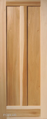 2 Panel Vertical Poplar Flat Mission Stain Grade Solid Core Wood ...