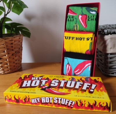 Hey Hot Stuff - Mens Socks Size 6-11 Gift Box, Present For Dad (3 Pairs ...