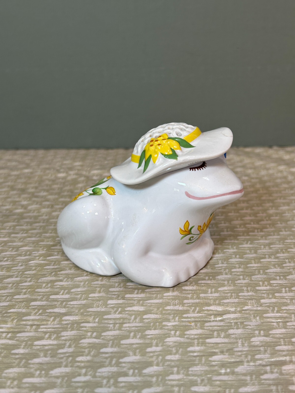 Vintage Avon 1980 Ceramic Winking Frog Removable Hat Sachet Potpourri ...