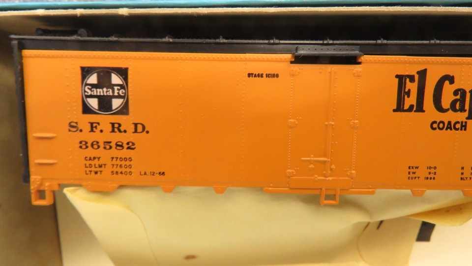 ATHEARN HO 5019 40' REEFER ATSF EL CAPITAN S.F.R.D. 36582 KIT UNBUILT ...