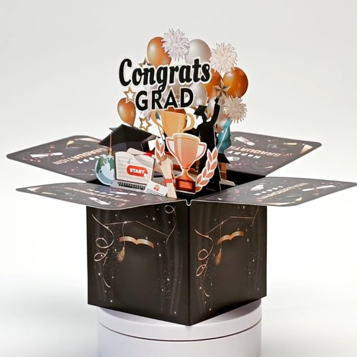 S03-Graduation Card | 3D Pop up Graduation Box Card | Surprise ...