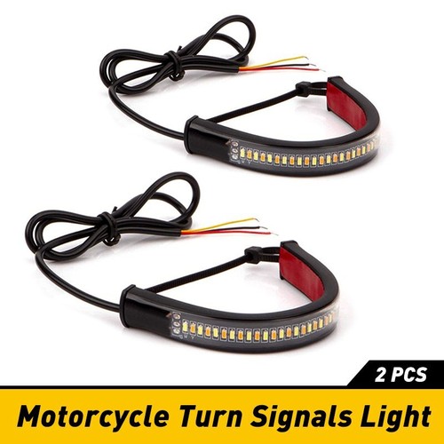 Switchback LED Strip DRL Light Sequential Turn Signal 12V Motorcycle ...