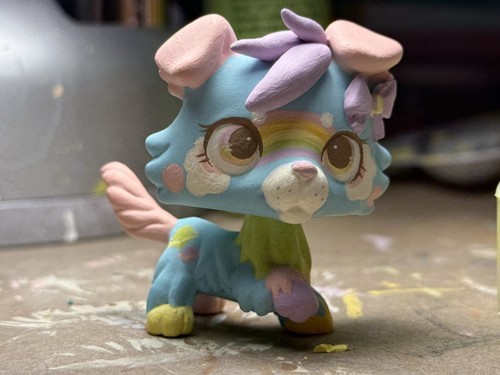 LPS LITTLEST PET SHOP OOAK CUSTOM PAINTED RAINBOW MAIN FIVE COLLIE ...