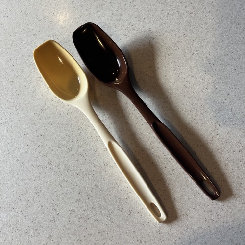 Vintage Foley Nylon Serving Basting Spoon Set Of 2 Almond & Brown 11 ...