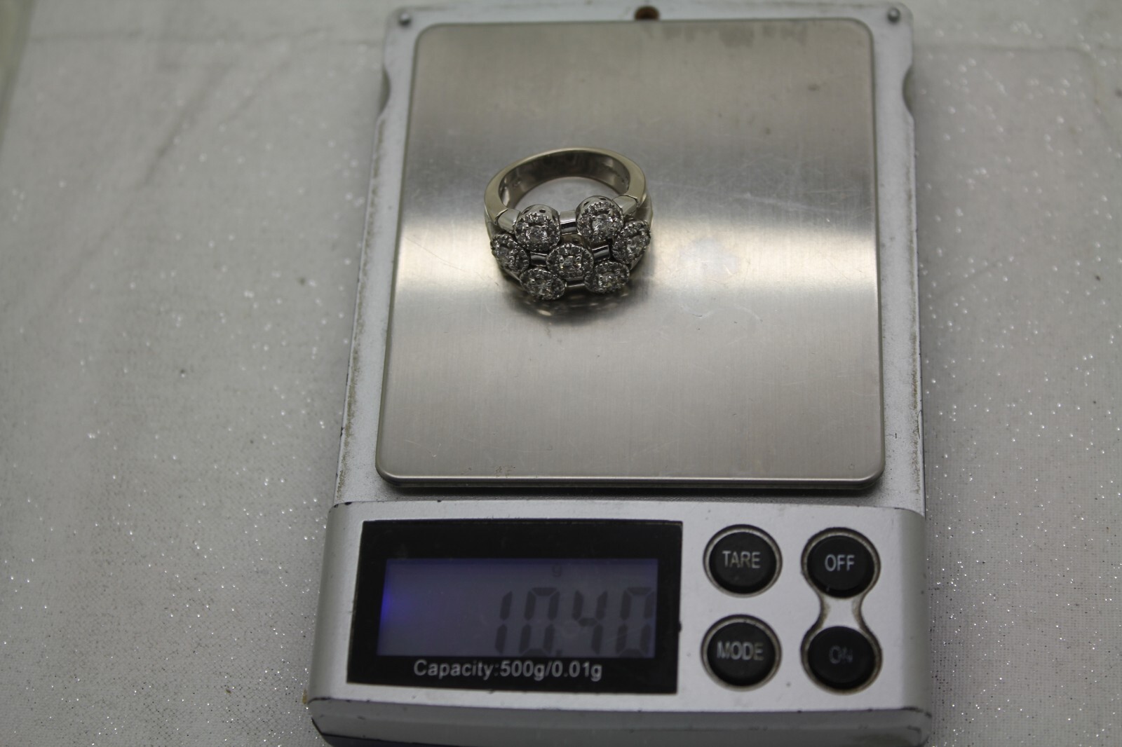 SONIA B. BITTON 14k White Gold .49ctw Ctr. Diamonds TRIPLE ROW FLEX Ring size 6 | eBay