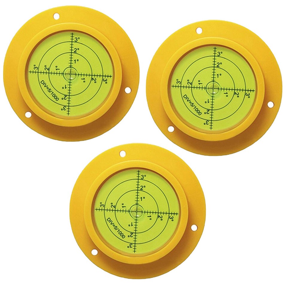 3x Round Bubble Level 90mmX17mm High Precision Circular Spirit Level ...
