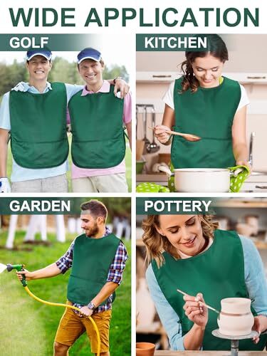4 Pack Caddy Bibs Unisex Cobbler Apron with 2 Deep Pockets Vest Aprons ...