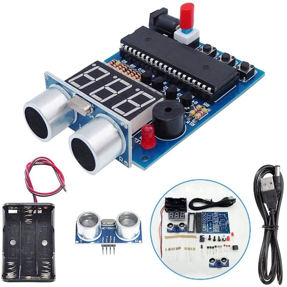 Ultrasonic Ranging Alarm Learn to Solder Electronics Kit with USB to DC ...