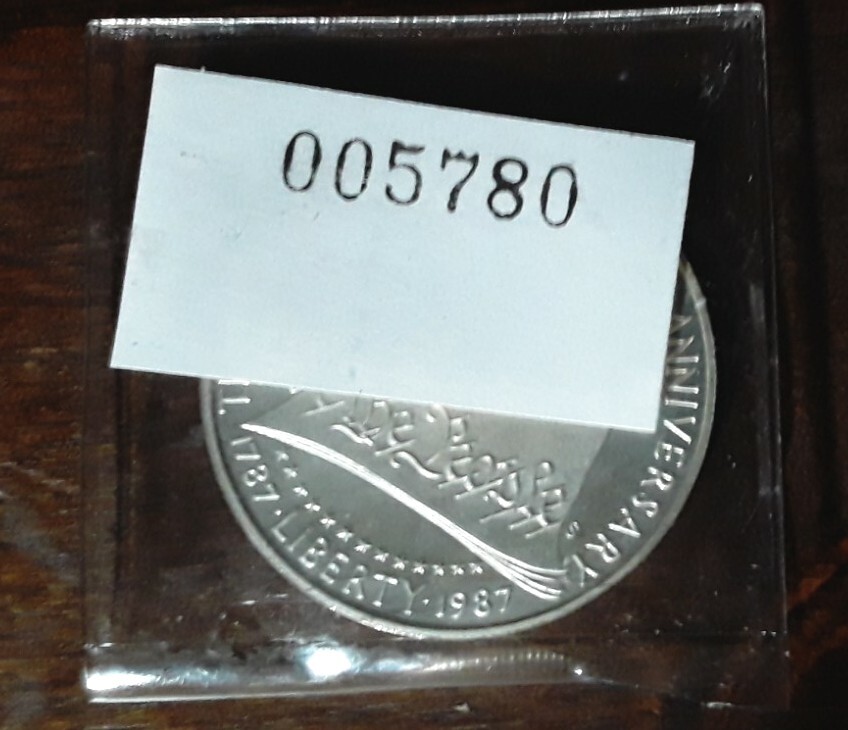 1987 S 200th Anniversary US Constitution We the People' Silver Dollar ...