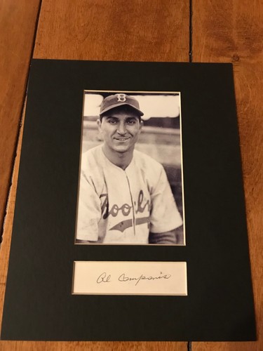 Al Campanis SIGNATURE BROOKLYN DODGERS SIGNED AND MATTED 8X10" DISPLAY ...