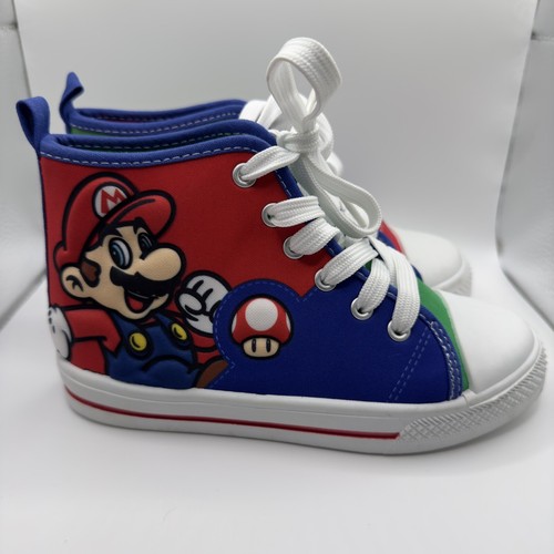 Super Mario Brothers High Top Sneakers Kids Size 13 Mario Luigi ...