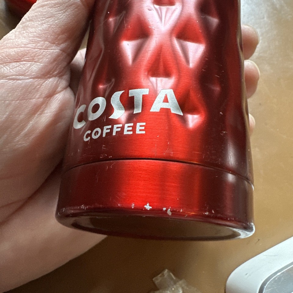 Win Costa Coffee Red Stainless Steel Travel Mug Textured Diamond ...