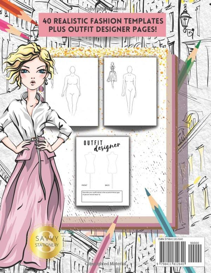 Fashion Sketchbook with Figure Templates for Girls: Draw Your Fashion ...