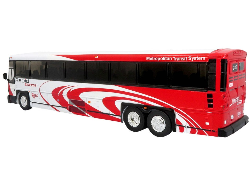 MCI D4500CT Commuter Coach Bus "San Diego MTS Rapid Express" White and ...