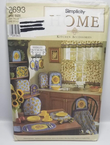 Home Kitchen Accessories Sewing Pattern by Simplicity -Curtains, Apron ...