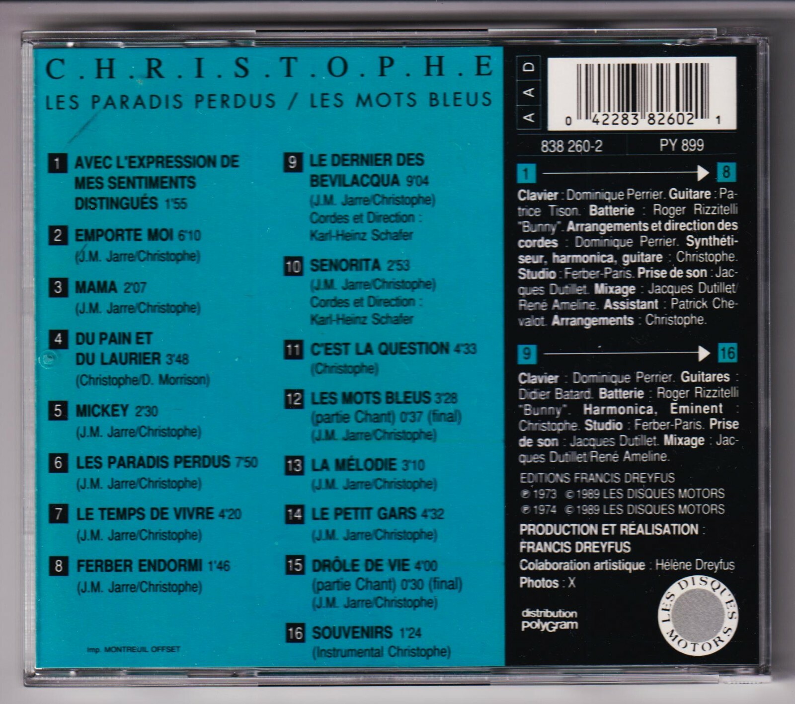 CD CHRISTOPHE LES PARADIS PERDUS / LES MOTS BLEUS | eBay