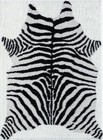 HR Plush Black & White Zebra Pattern Shag Rug - Thick Pile, High-End ...