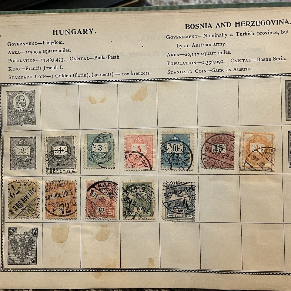 1899 IMPERIAL ALBUM WITH SOME AMAZING EARLY STAMPS FROM MANY COUNTRIES ...