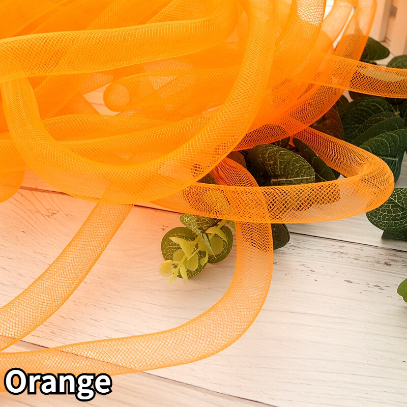 10M/Lot Mesh Tube 16mm Colorful Ribbon Crafts for Headdress Wreath ...
