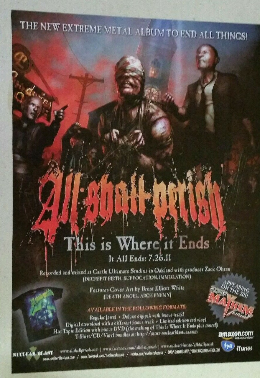 ALL SHALL PERISH "This is Where it Ends" ~ Magazine PRINT AD 2011 | eBay