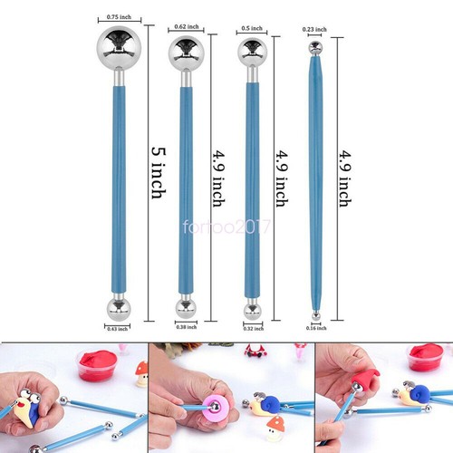 New 4PCS Ball Stylus Clay Pottery Modeling Sculpting Bake Manicure ...