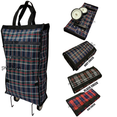 Small Petite Fold Away Lightweight Folding 2 Wheel Shopping Trolley ...