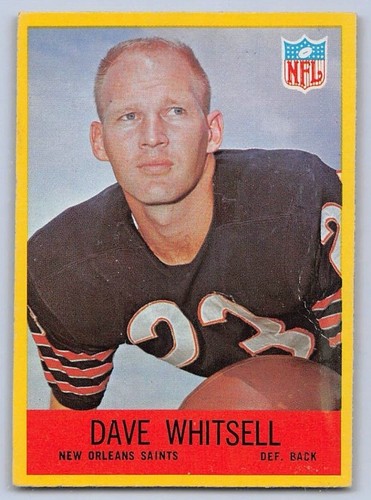 1967 DAVE WHITSELL - Philadelphia Football Card - # 130 - NEW ORLEANS ...
