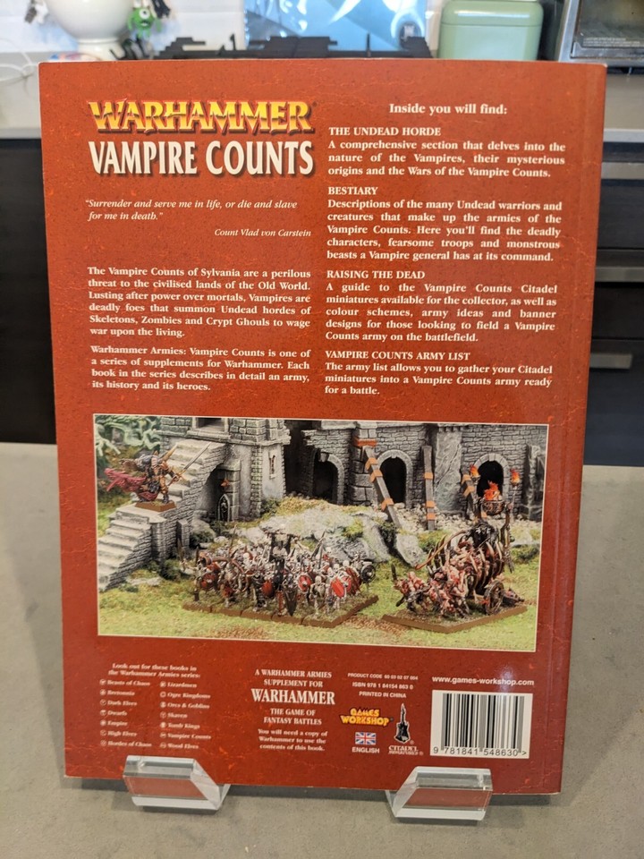 Warhammer Fantasy Battle Book - Vampire Counts 7th Ed Battletome Codex ...