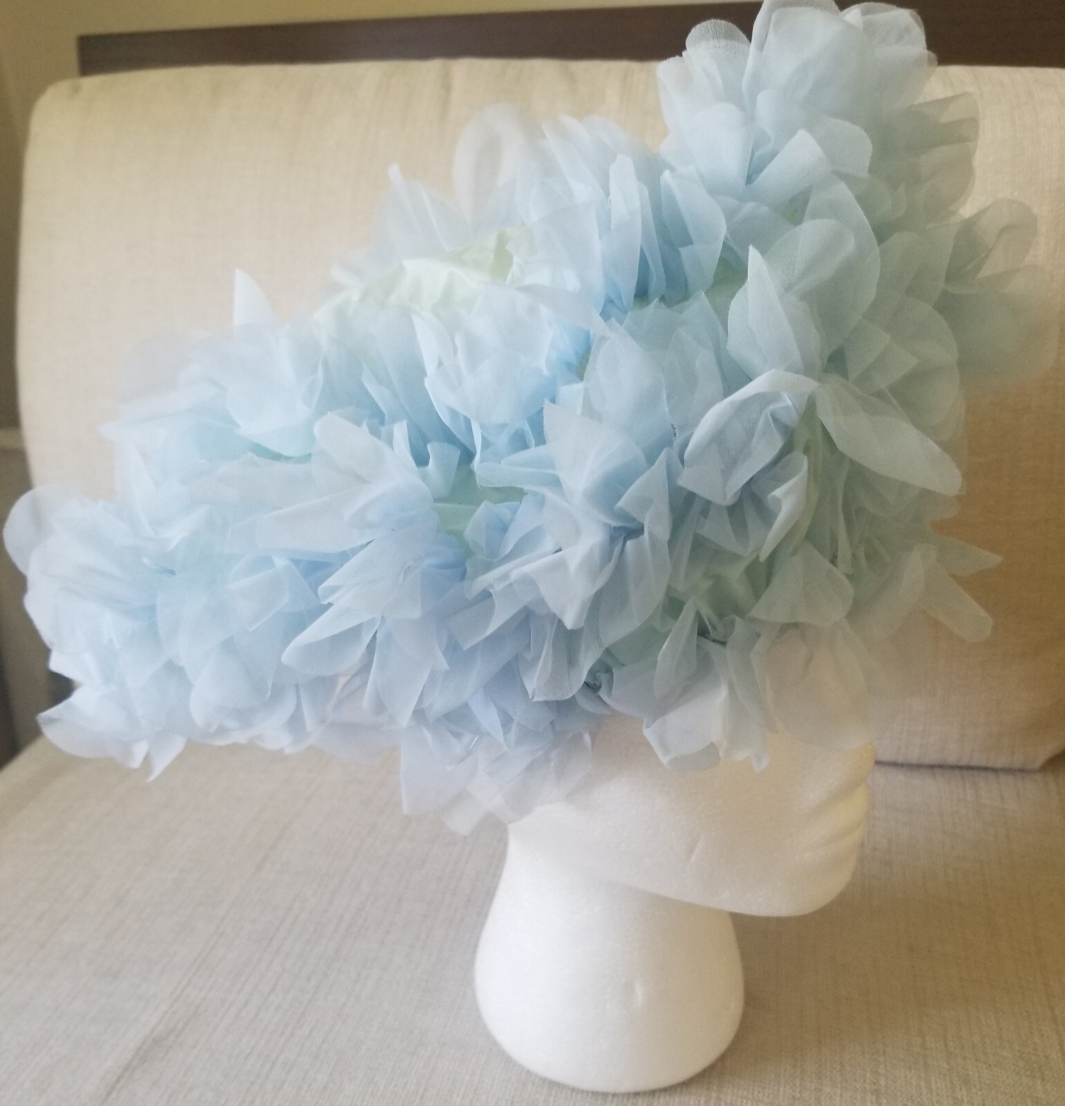 Vintage Fabulous 1950's Large Powder Blue Ruffle Show… - Gem