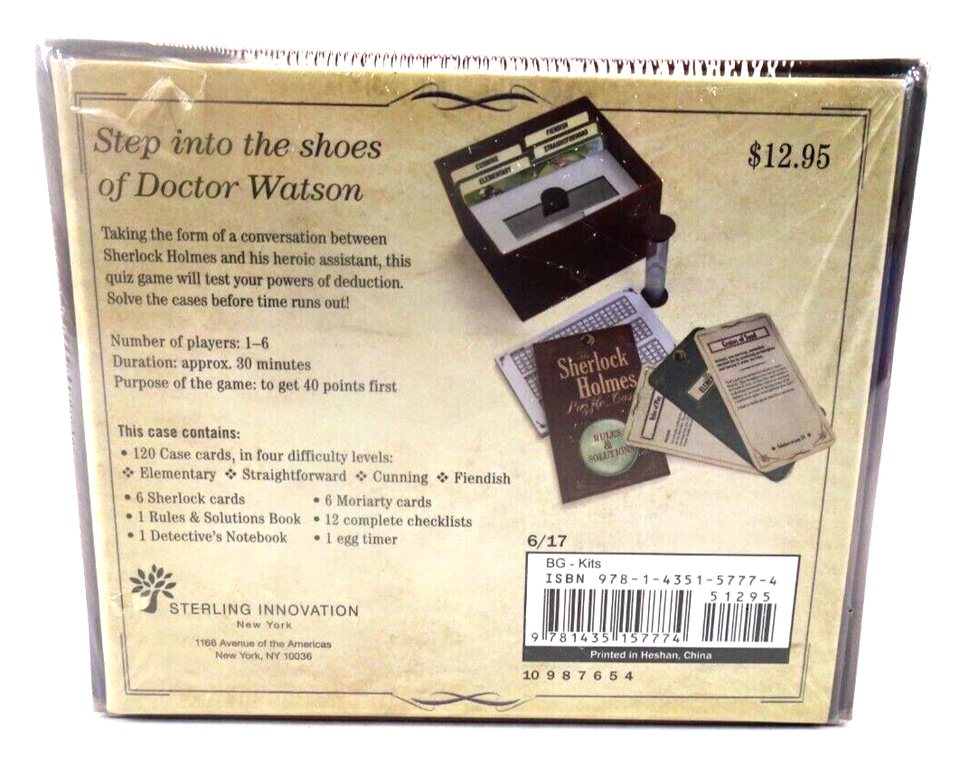The Sherlock Holmes Puzzle Case Game 120 Enigmas to Solve NEW FACTORY ...