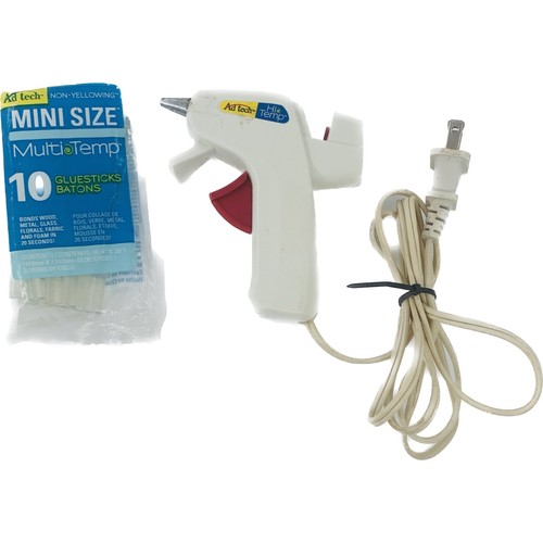 Ad Tech Glue Gun Hi Temp Electric White Small Hot Melt Corded With 9 ...