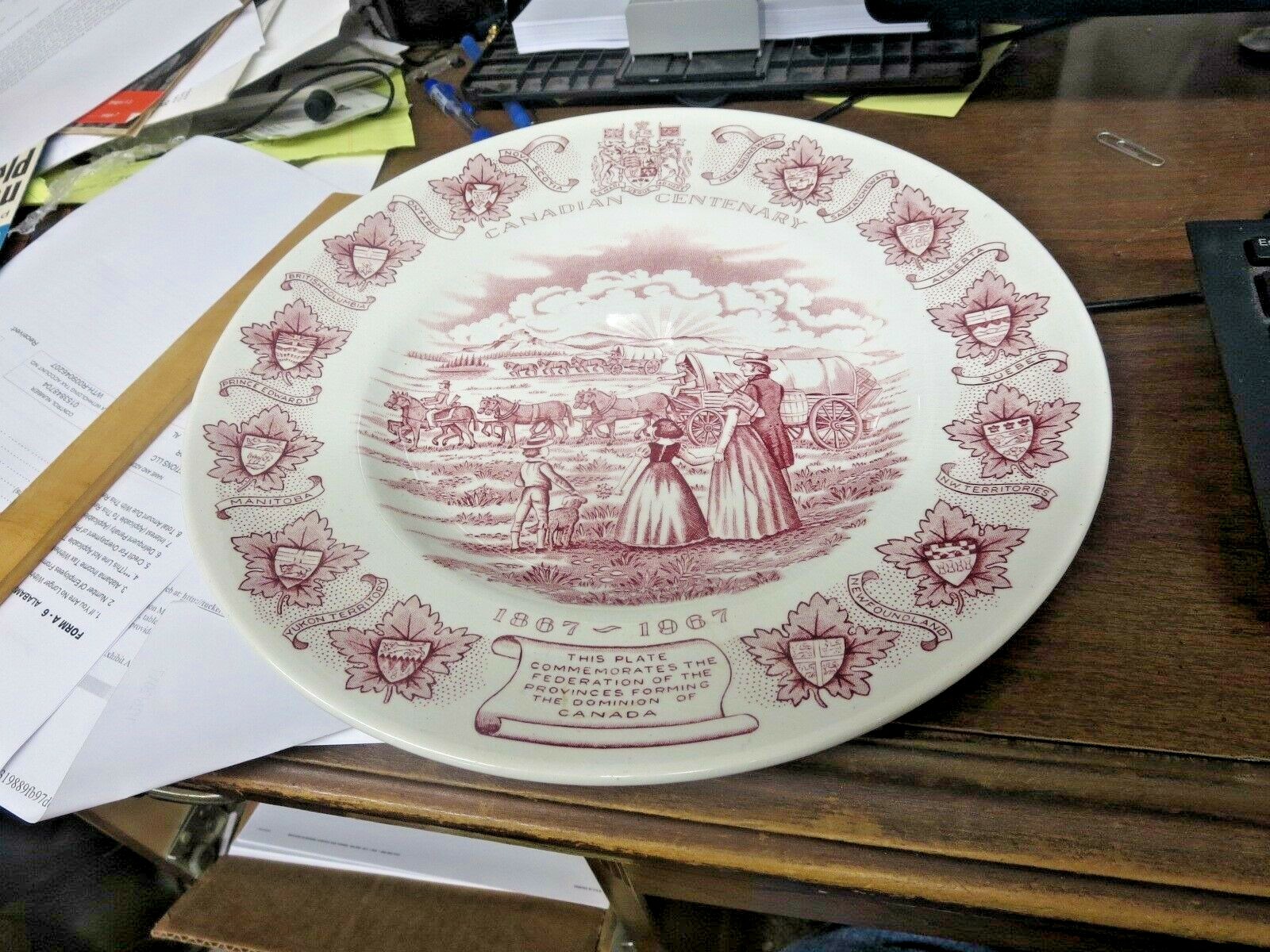 Vintage 11" Canada Centenary Plate 1867-1967 Barratts of Staffordshire ...